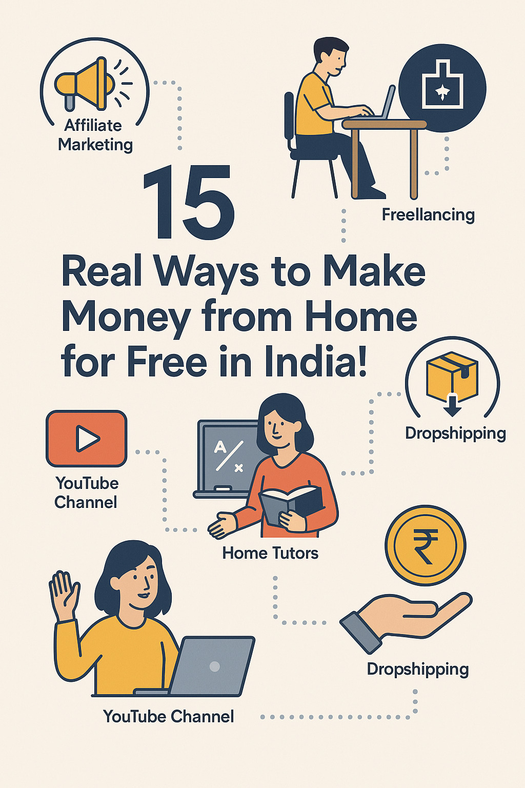 15 Real & Free Ways to Make Money from Home in India!